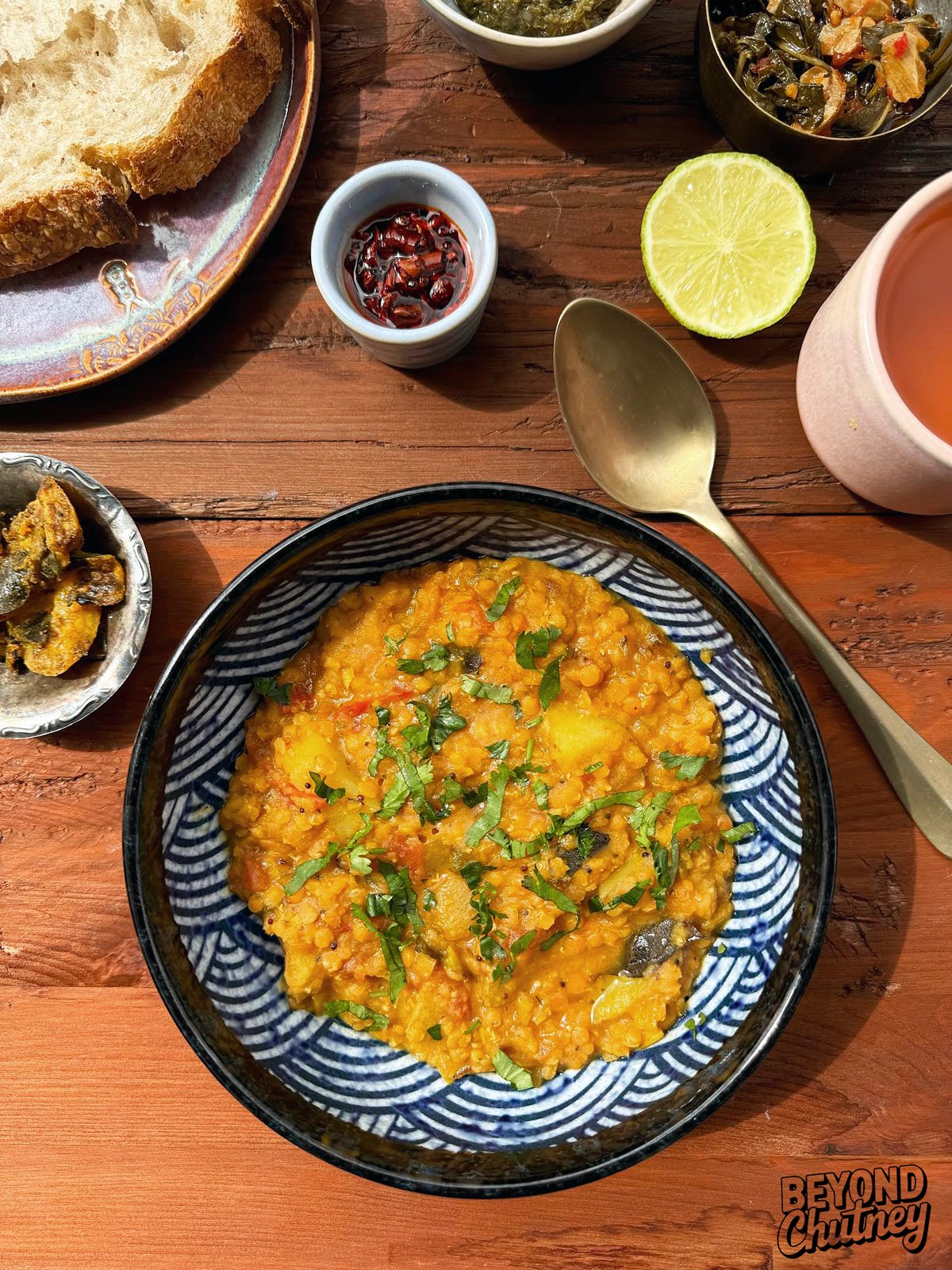Creamy Red Lentil Curry with Potatoes and a Sweet-Sour Kick - Beyond ...