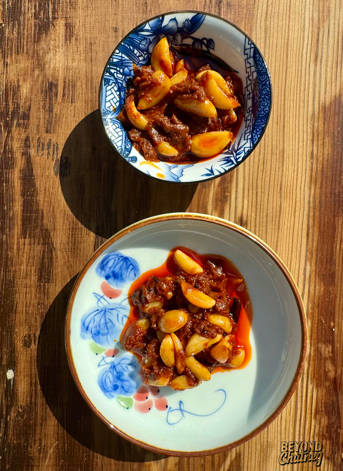 Spicy Red Garlic Pickle (Vellulli Pachadi) - Beyond Chutney