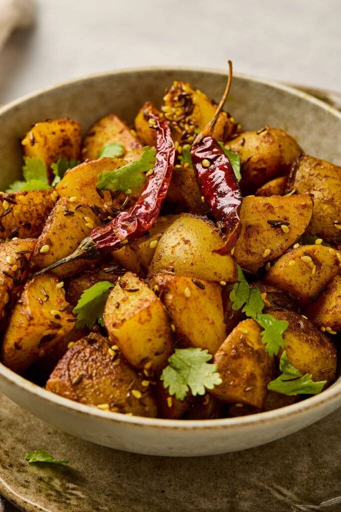Spicy Potatoes with Sesame and Cumin - Beyond Chutney