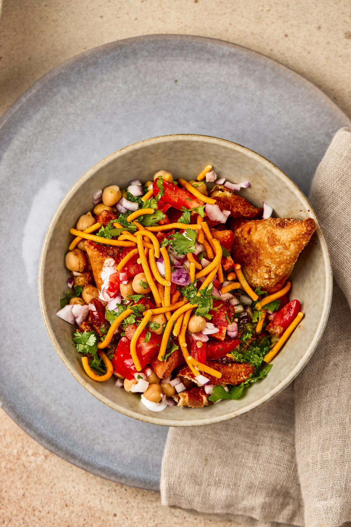 Samosa Chaat (Spicy & Tangy Indian Street Food) - Beyond Chutney